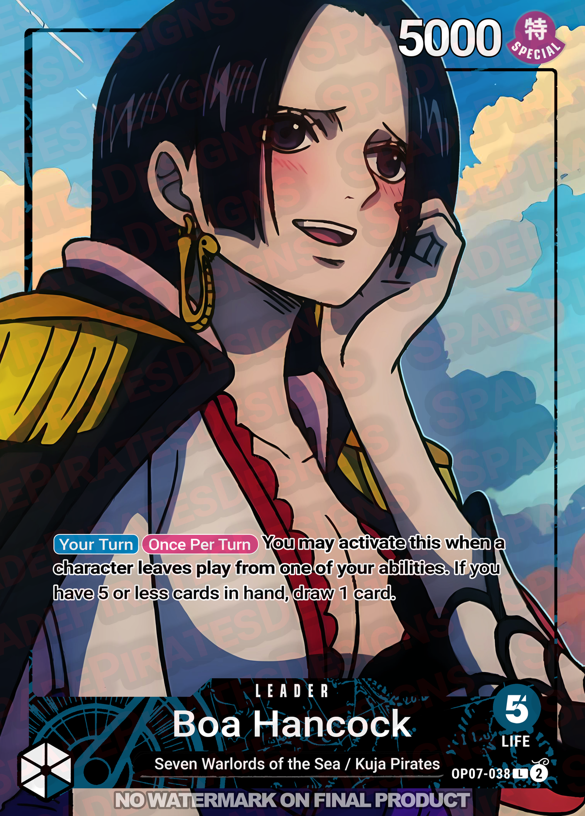 One Piece TCG Boa Hancock (OP07-038) Metal Card – Spade Pirates Designs