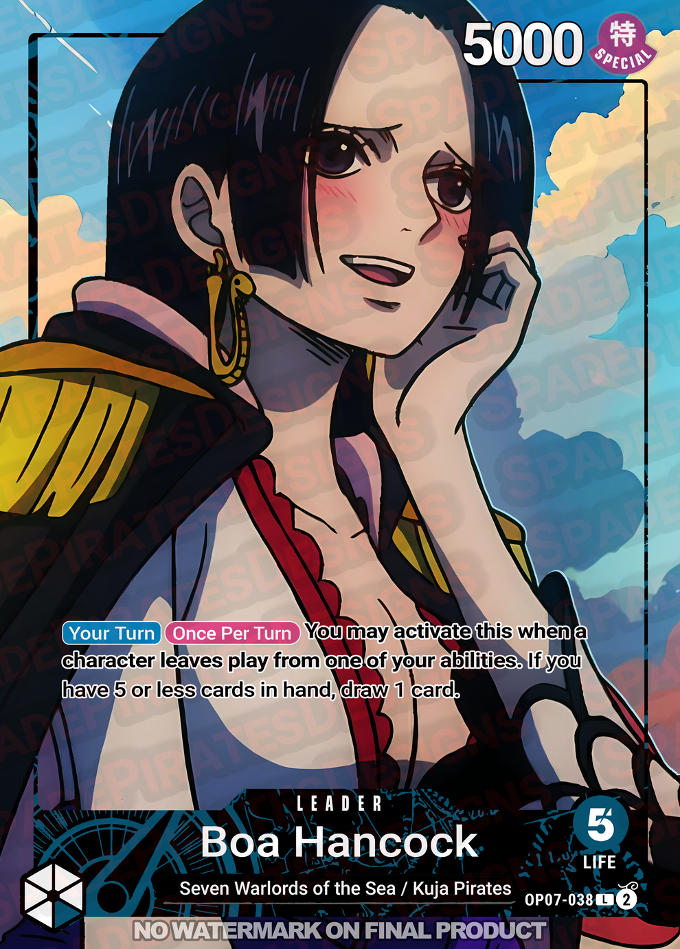 One Piece TCG Boa Hancock (OP07-038) Metal Card – Spade Pirates Designs