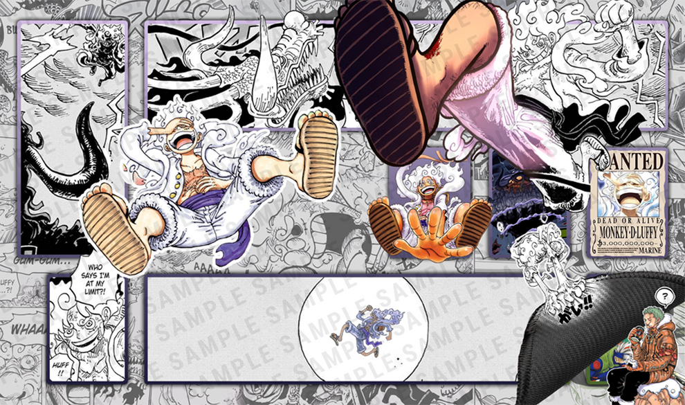 One Piece TCG Luffy Gear 5 Playmat (Manga Version) – Spade Pirates Designs