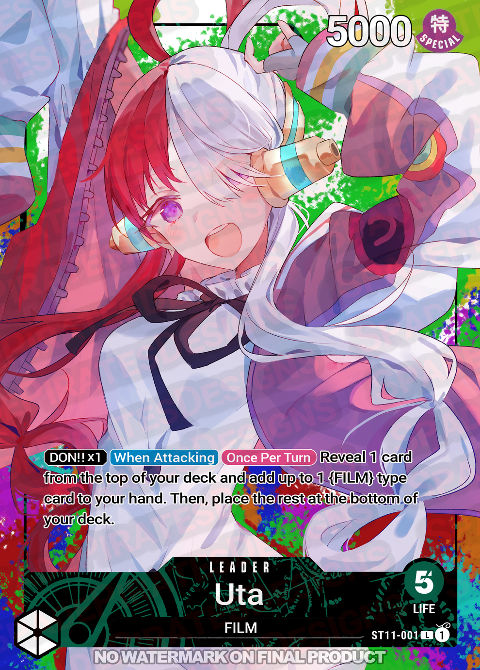 One Piece TCG Uta (ST11-001) Metal Card – Spade Pirates Designs