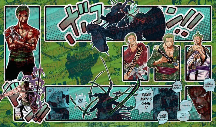 One Piece TCG Zoro Playmat – Spade Pirates Designs